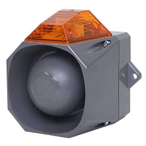 Eaton Wheelock MIN-TA Audible Beacon, 113dB, 9-60VDC, Amber Lens, Grey ...