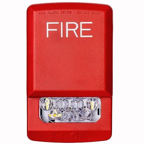 Eaton ELSTR Wheelock Eluxa LED Strobe, Wall, FIRE Lettering, Clear Lens ...