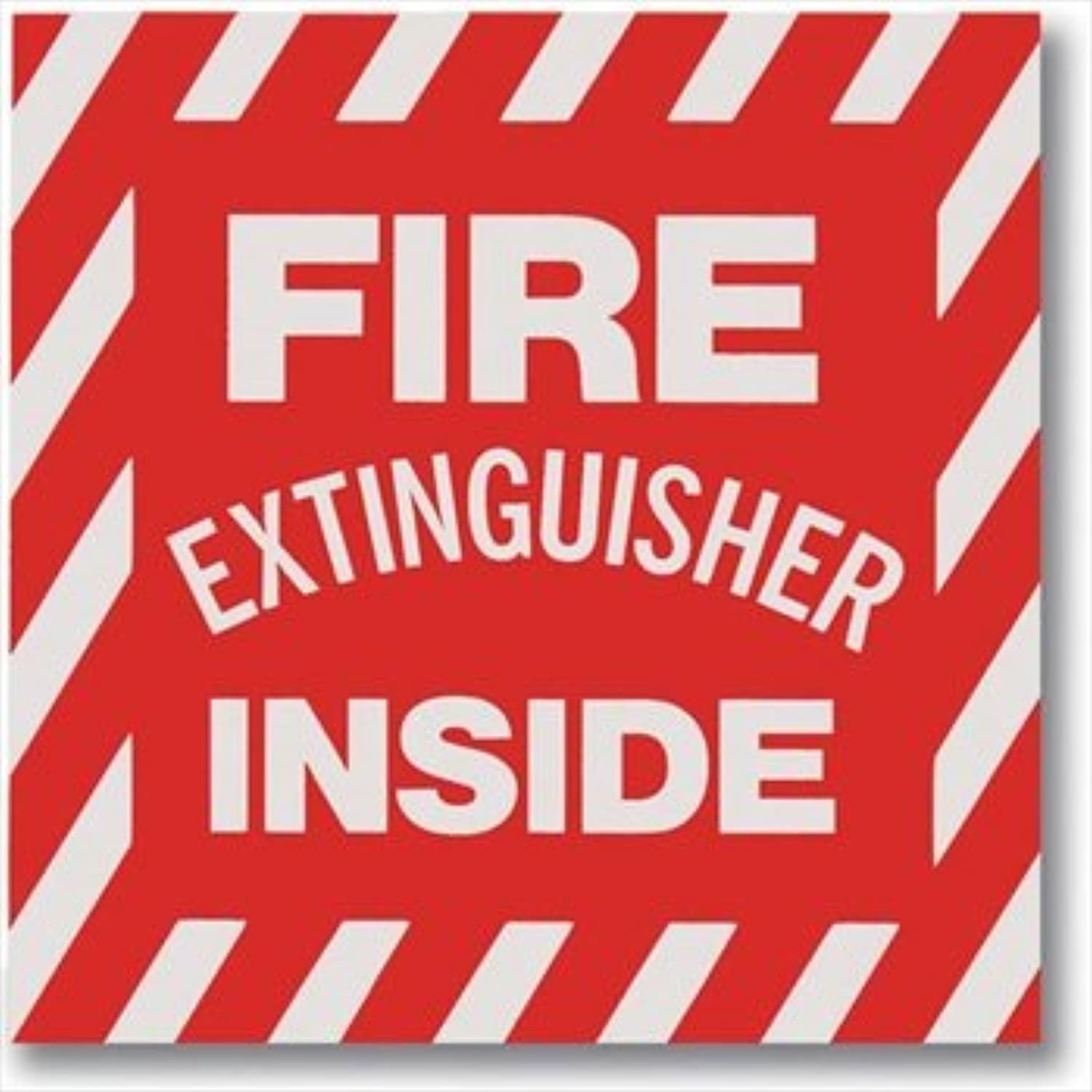 (5 Pack) - FIRE EXTINGUISHER INSIDE - 4"x4", Self Adhesive Vinyl Signs ...