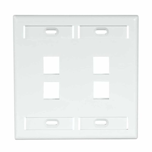 Leviton 42080-4WP 4-Port Dual Gang QuickPort Wallplate with ID Windows ...