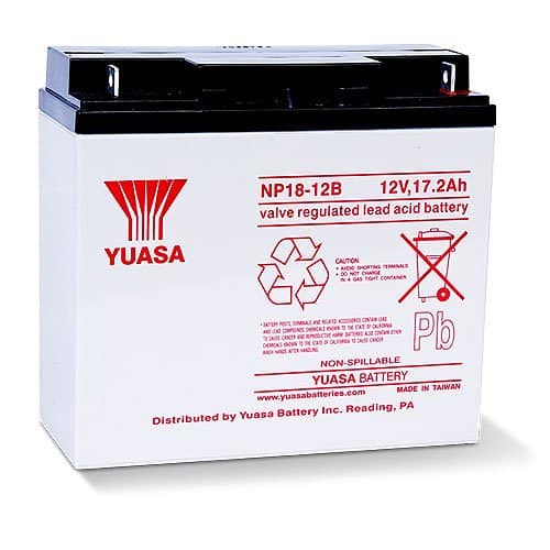 Yuasa NP18-12B 12V, 17.2 Ah Rechargeable - Fire and Safety Plus