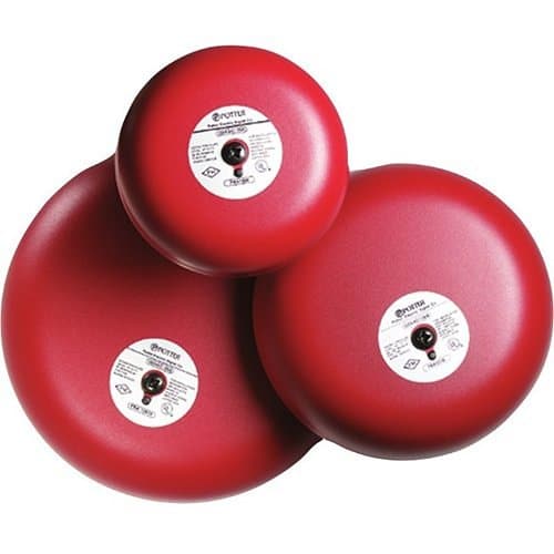 Potter PDC-8-12 DC Powered Bell 8", 12VDC, Red