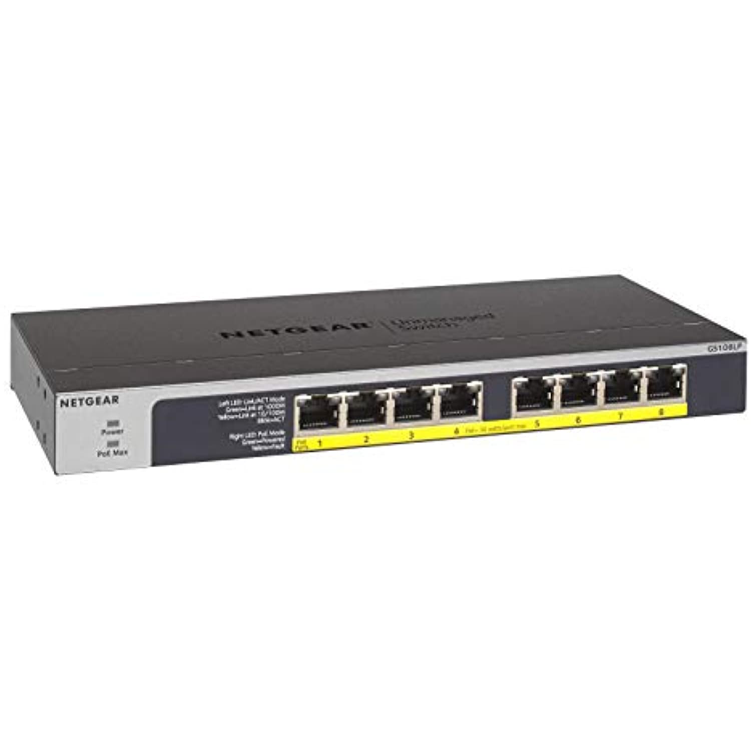 Netgear GS108LP 8-Port Gigabit Ethernet PoE+ Unmanaged Switch with ...