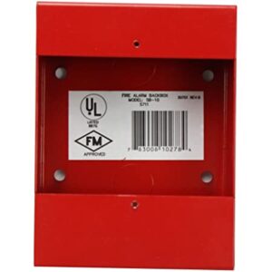 Fire Lite Sb-10 Red Fire Alarm Bg-12 Series Metal Surface Mount Back Box