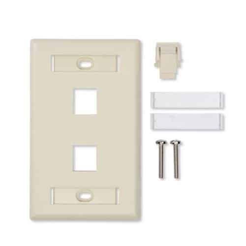 Belden AX102655 KeyConnect Single-Gang Faceplate, 2-Port, Electric White