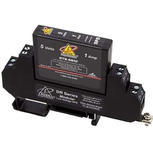 DITEK DTK-DR24FM DR LV Series Low Voltage DIN Rail Surge Protector, 24V