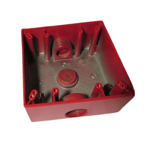 Edwards Signaling 74347U Outdoor-Rated Surface-Mount Backbox Red