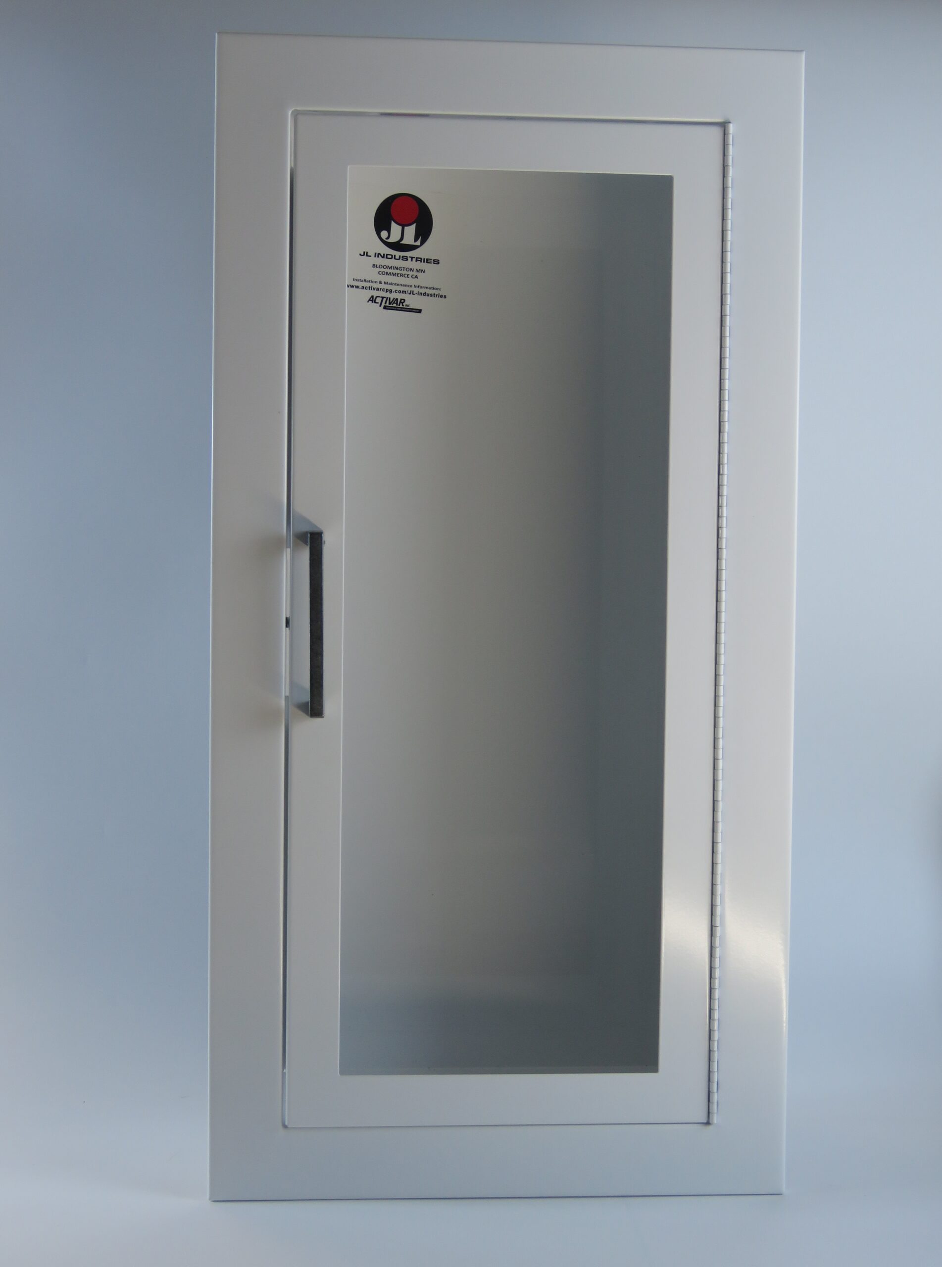 JL 1015F10 Full Glass Fully Recessed Flat Trim Cabinet 13 7/8"