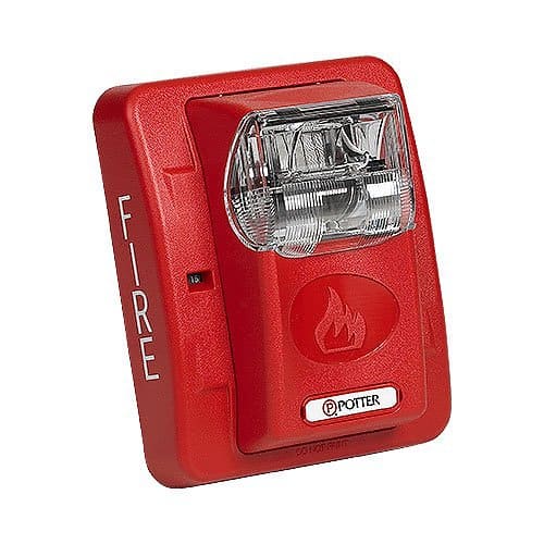 Potter S24-177R 24 VDC Low Profile Evacuation Strobe, Red