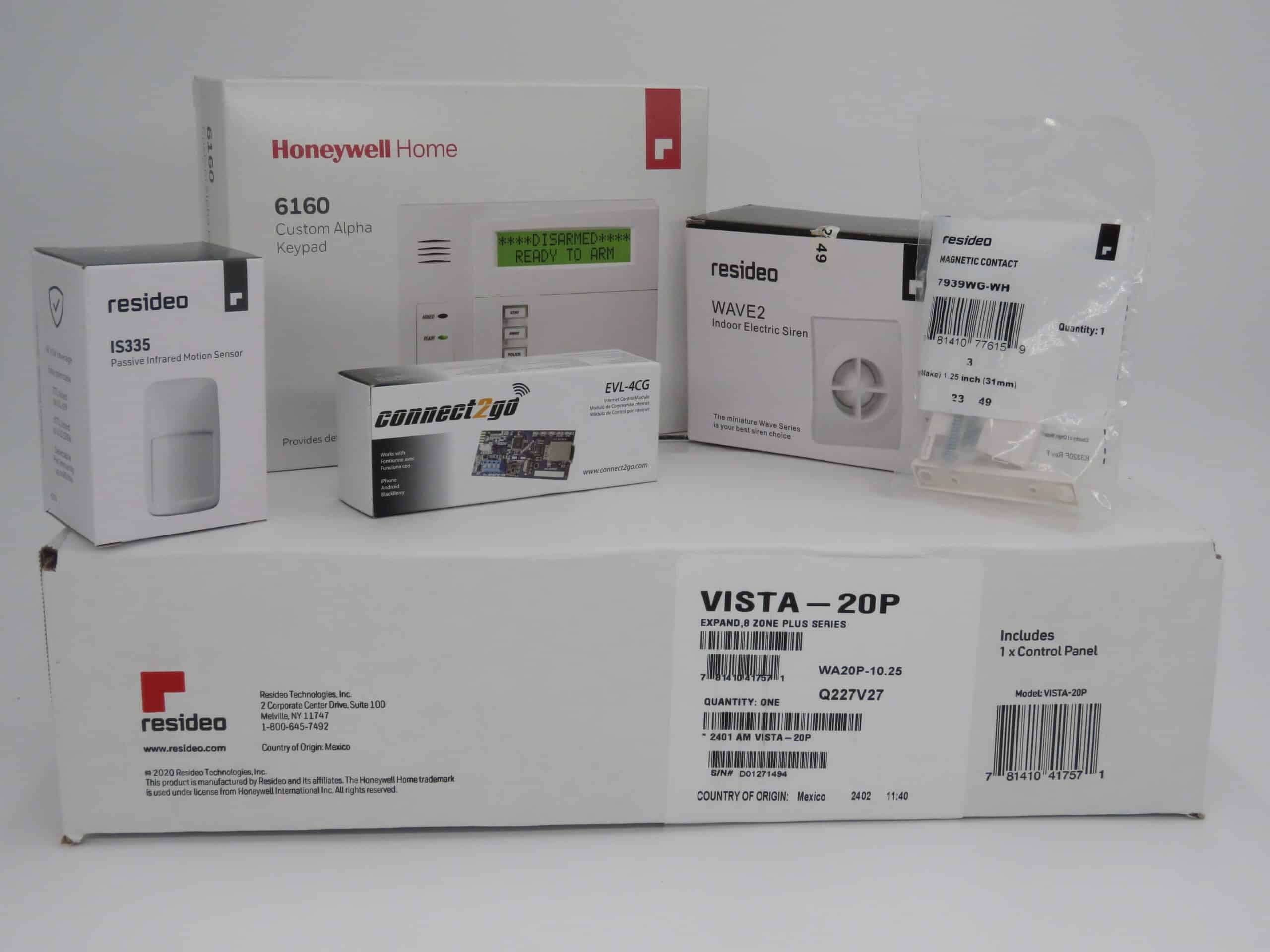 Honeywell Vista 20P Hardwired Self Monitoring Kit with a 6160 Keypad
