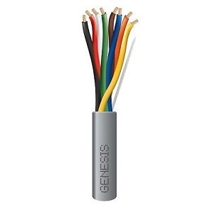 Genesis 21075509 22/8 Stranded Riser Cable, 500', Pull Box, Gray