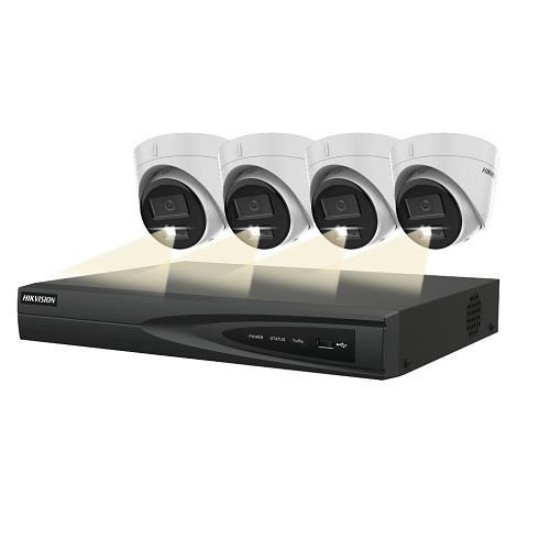 Hikvision EKI-K42T44H 4-Ch 8MP NVR Turret Cameras PoE Kit