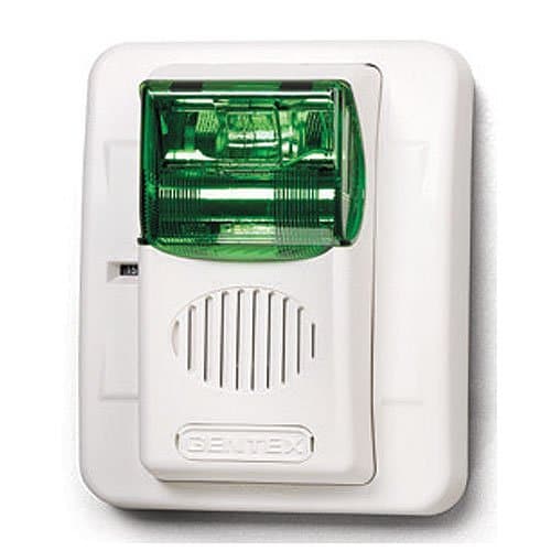 Gentex GECG24PWW Horn/Strobe Green Lens